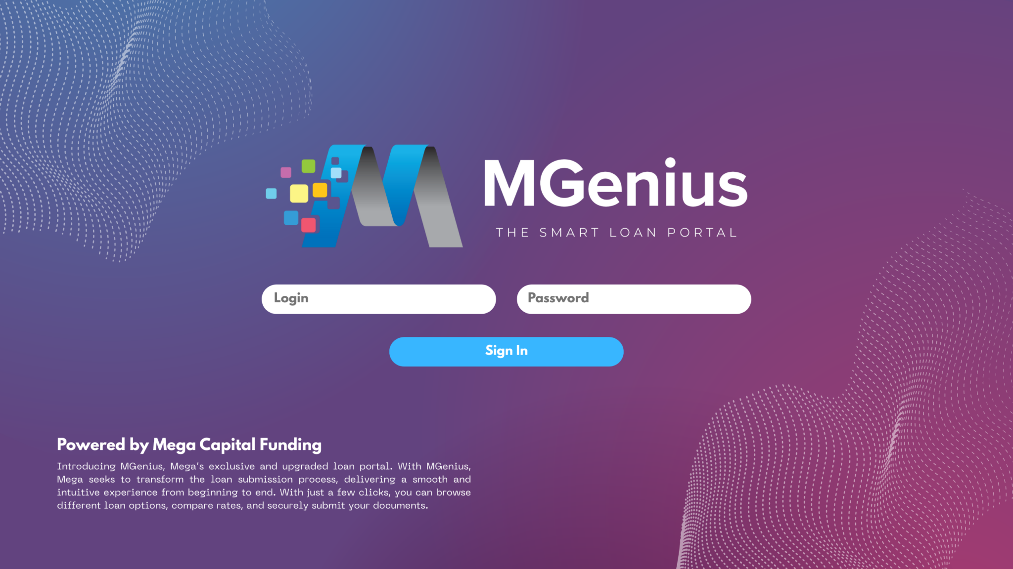 Draft MGenius Login Page – MCFUNDING.COM